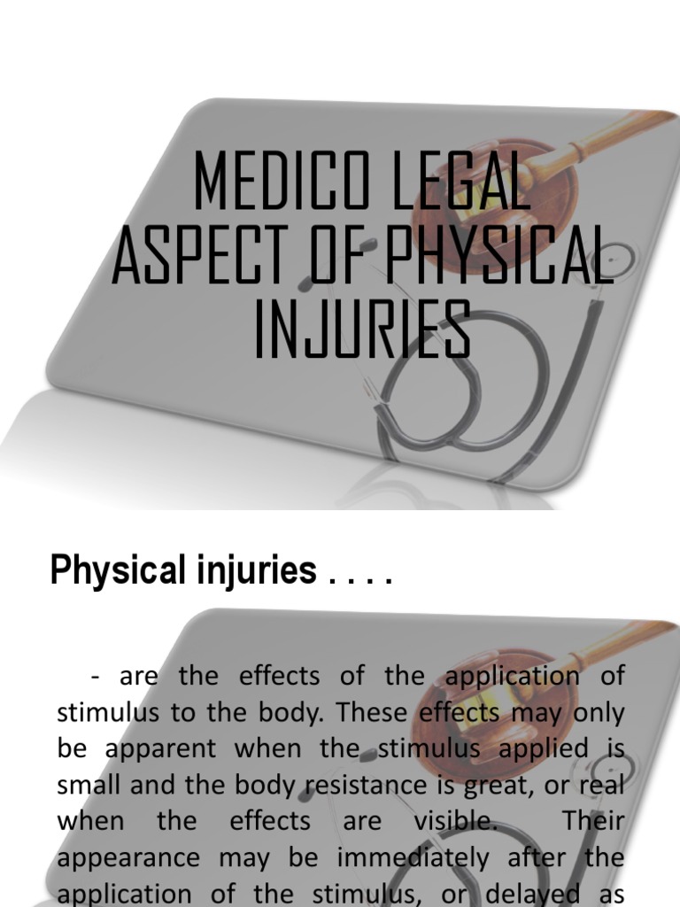 Medico Legal Aspect of Physical Injuries | PDF | Wound | Shock ...