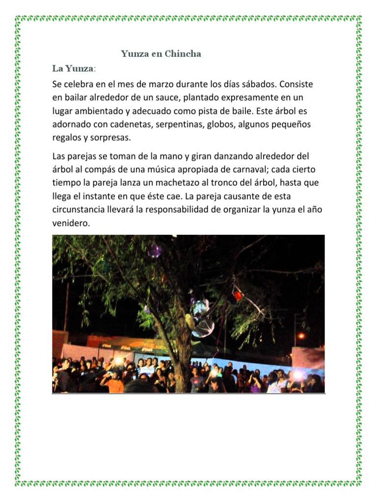 Yunza en Chincha | PDF | Carnaval | Evento festivo (incluido el carnaval)