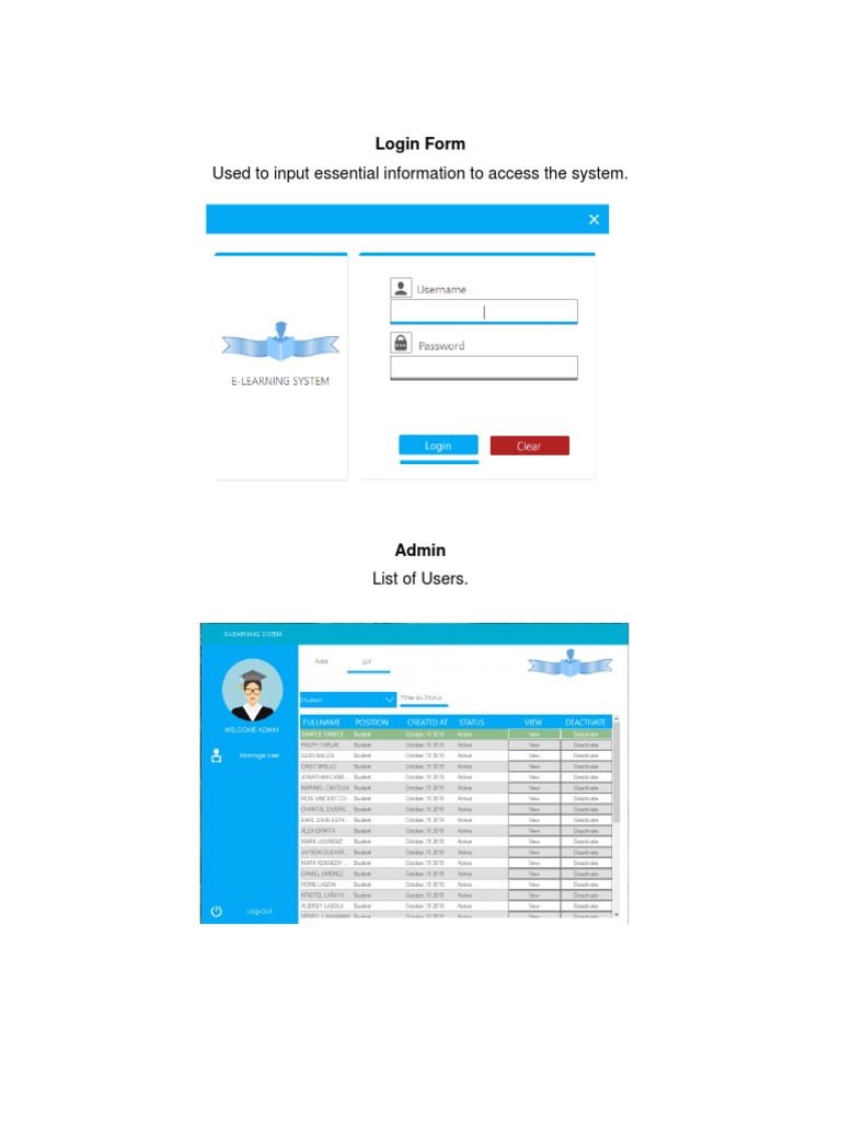 Used To Input Essential Information To Access The System.: Login Form ...