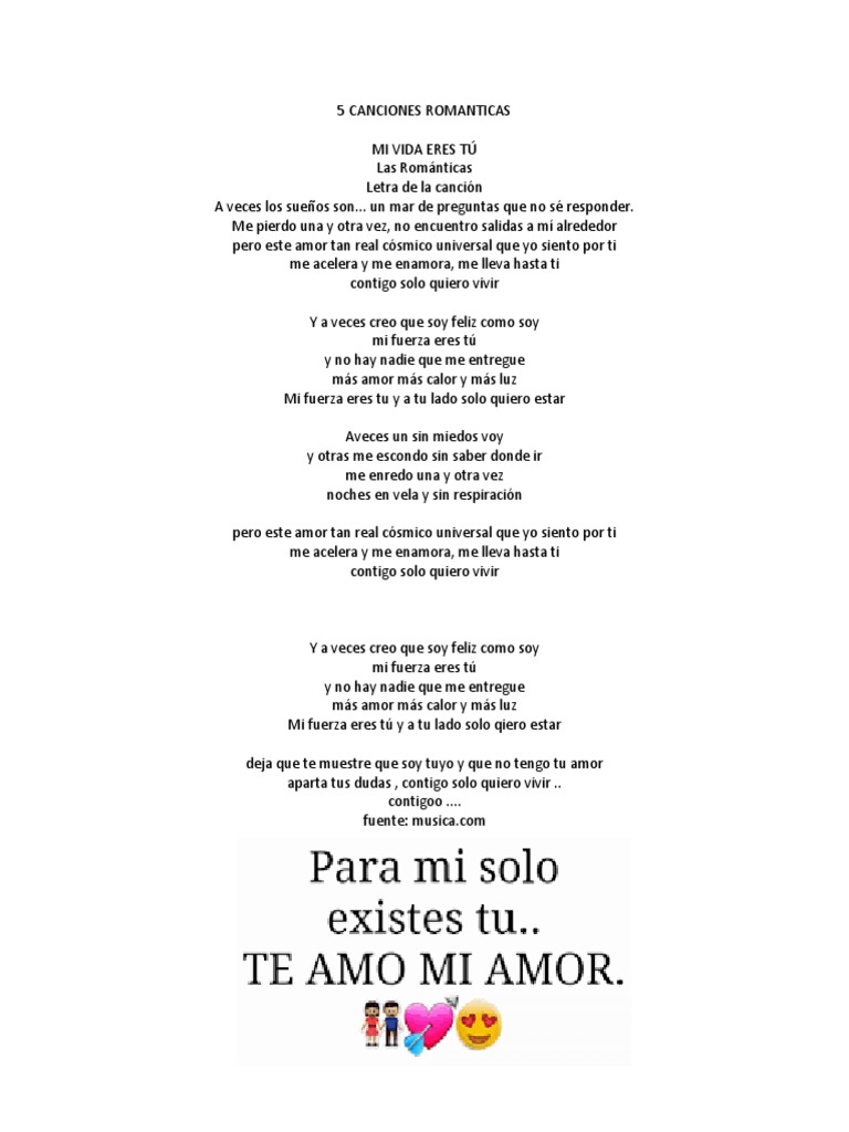 5 Canciones Romanticas | PDF | Teología | Amor