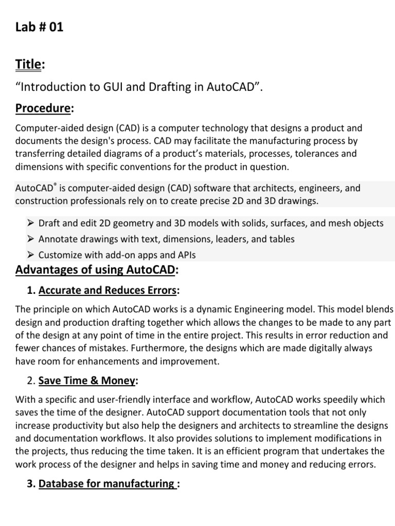 CAD Manual Editted | PDF | Computer Aided Design | Technical Drawing