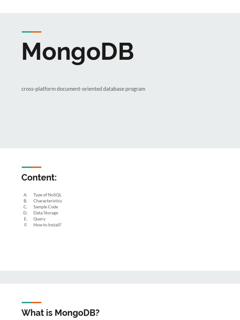 Mongodb: Cross-Platform Document-Oriented Database Program | PDF | Computers