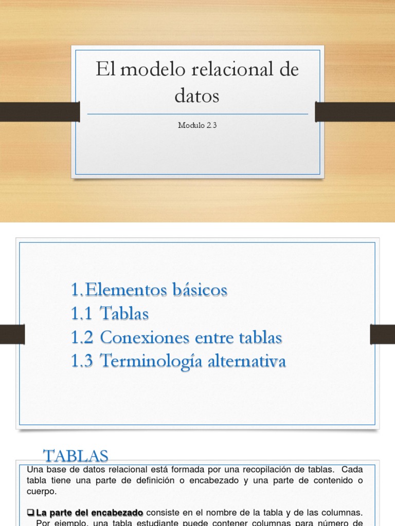 El Modelo Relacional de Datos | PDF | Tabla (base de datos) | SQL