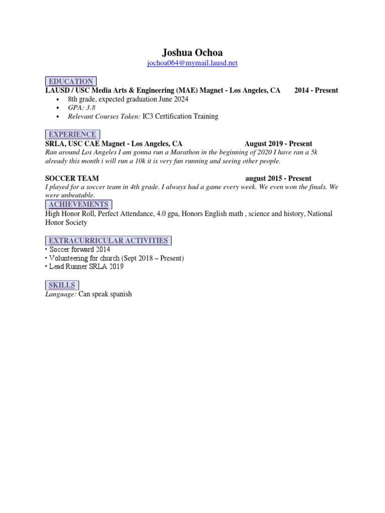 Joshua Ochoa Resume2 | PDF