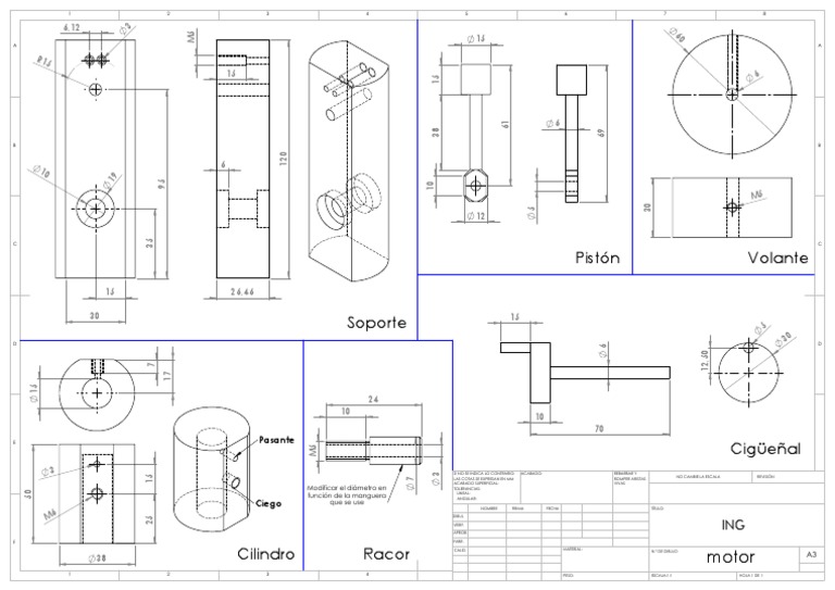 Planos Motor | PDF | Partes de vehículo | Vehículos