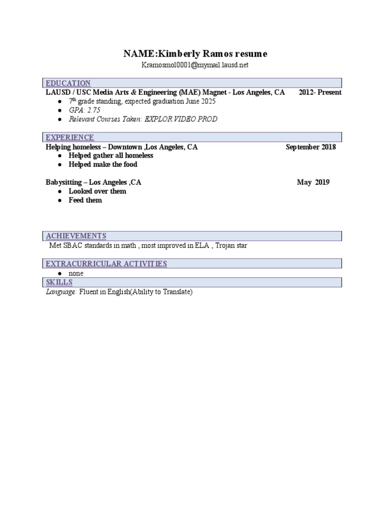 Kimberly - Resume | PDF