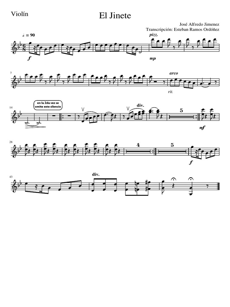 Letra y acordes de "El Jinete" | PDF