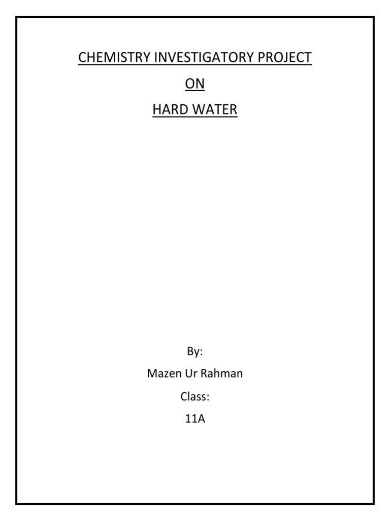 Hard Water: Chemistry and Impact Analysis | PDF | Titration | Chemistry