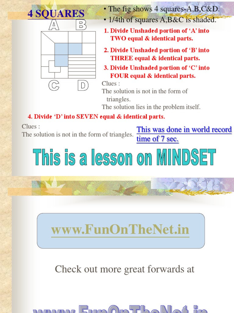 Puzzle Challenge: Divide the Squares | PDF