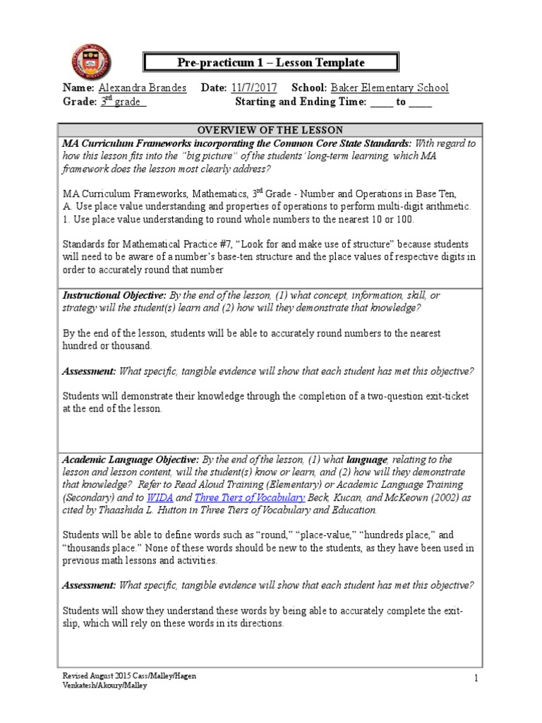 Observed Lesson 2 Plan Rounding | PDF | Classroom Management | Curriculum
