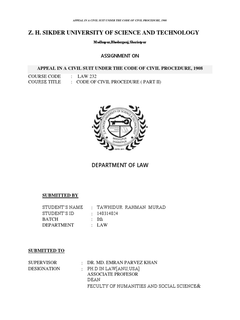 Appeal Under CPC | PDF | Supreme Courts | Appeal