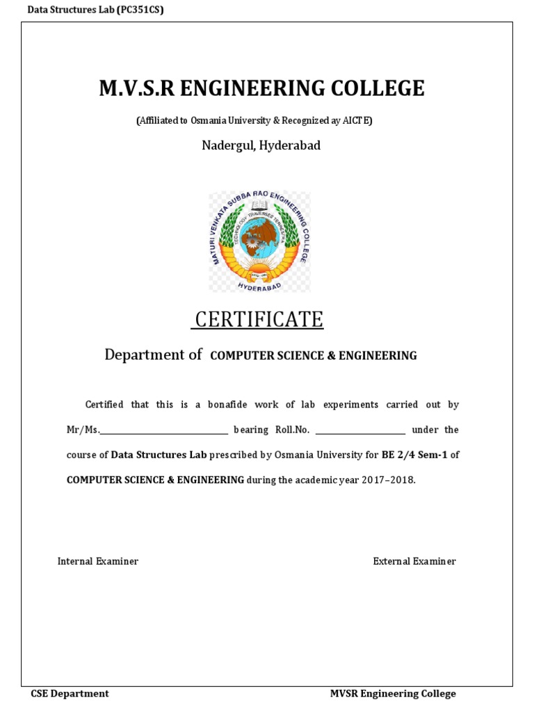 Data Structures Record | PDF | Algorithms And Data Structures ...