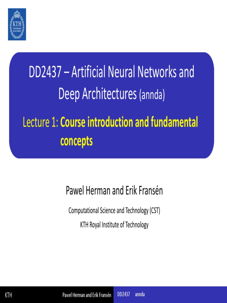 DD2437 Lecture01 PH | PDF | Action Potential | Neuron