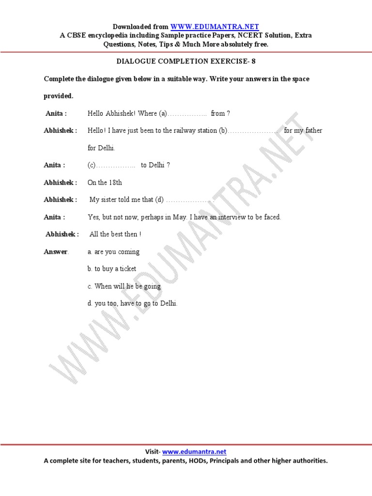 8 Dialogue Completion