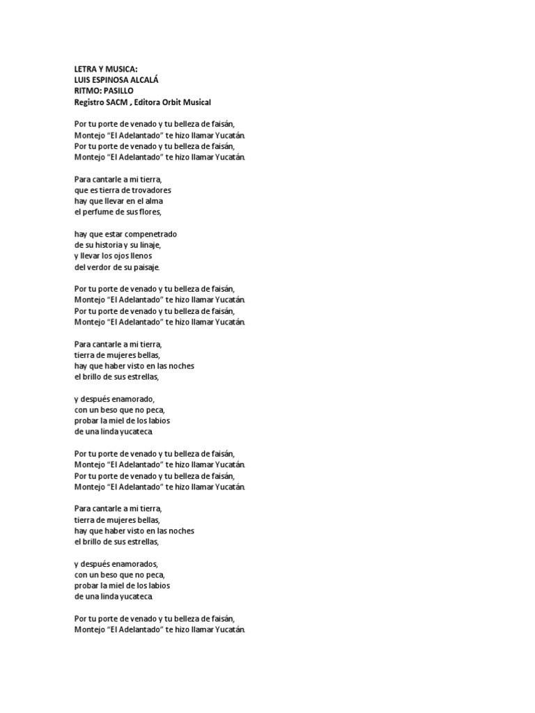 A Yucatán - Canción Yucateca | PDF