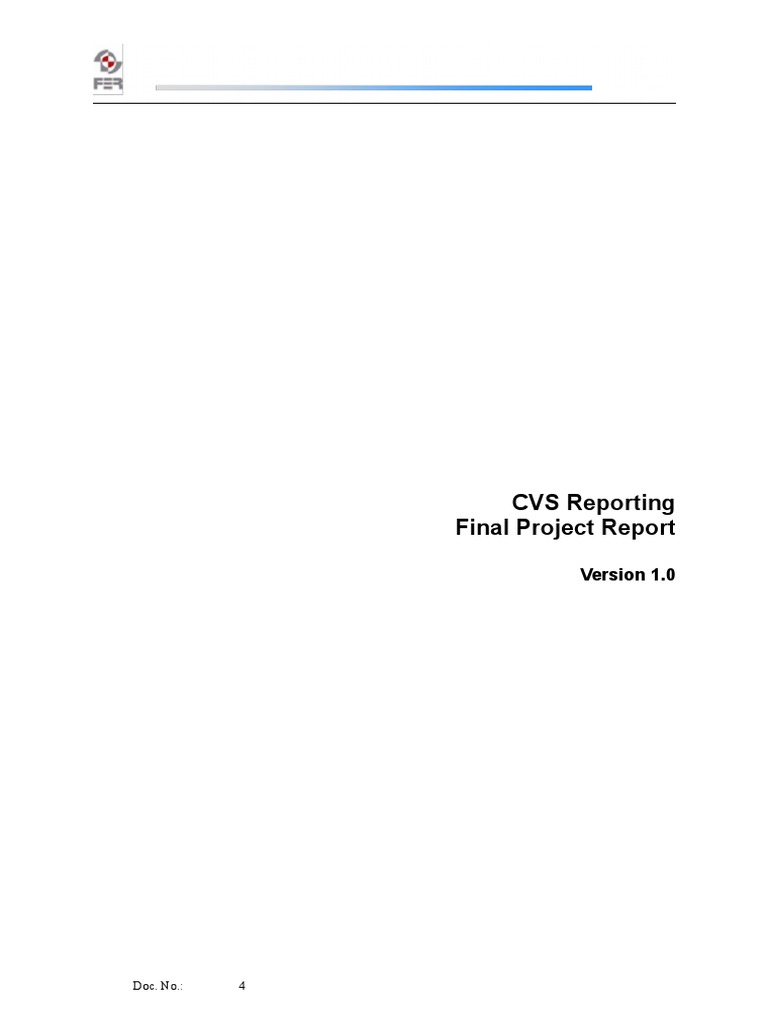 CVS Reporting Final Project Report: Doc. No.: 4 | PDF | Markup Language ...