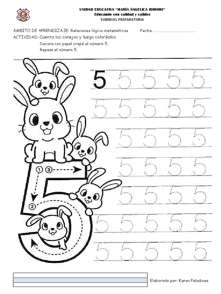 Actividades del Número 5 para Niños | PDF
