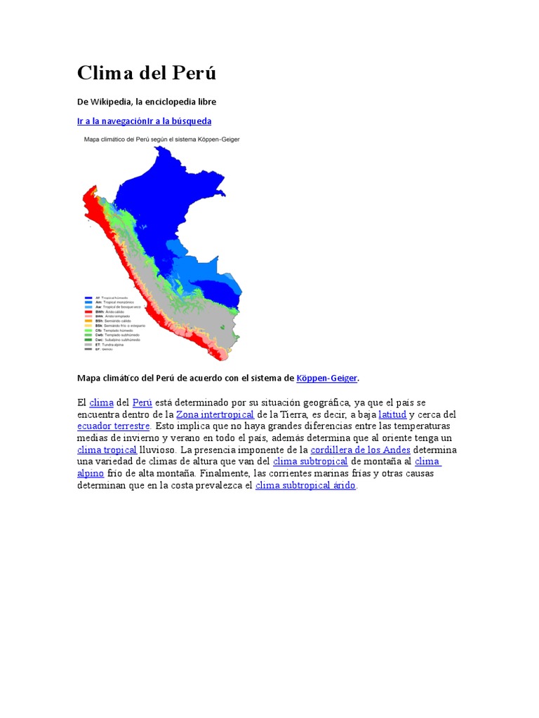 Clima Del Perú | PDF | Cielo | Hidrografía