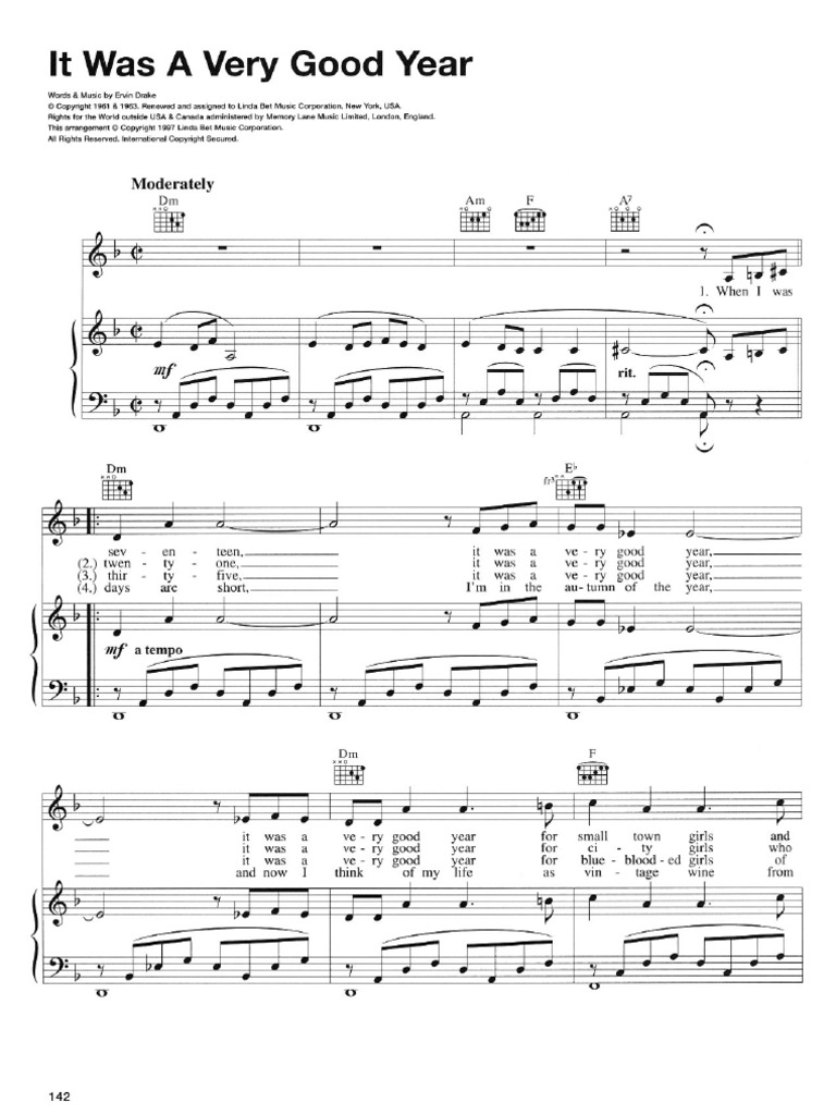 Sinatra - It Was A Very Good Year | PDF