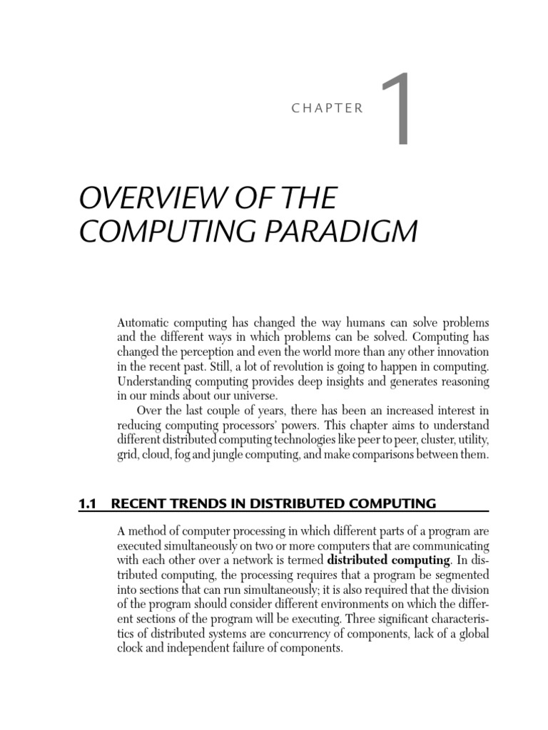 Overview of The Computing Paradigm: 1.1 Recent Trends in Distributed Computing | PDF | Peer To ...