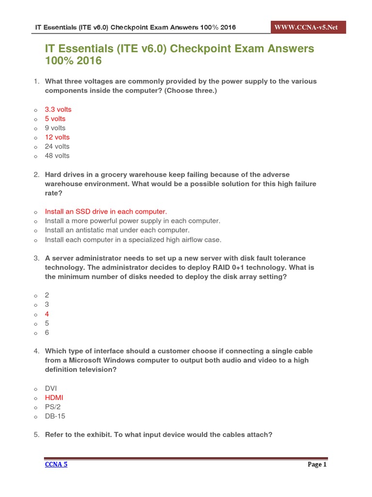 Cisco V6 Exam Answer Notes | PDF | Wireless Lan | Computer Network