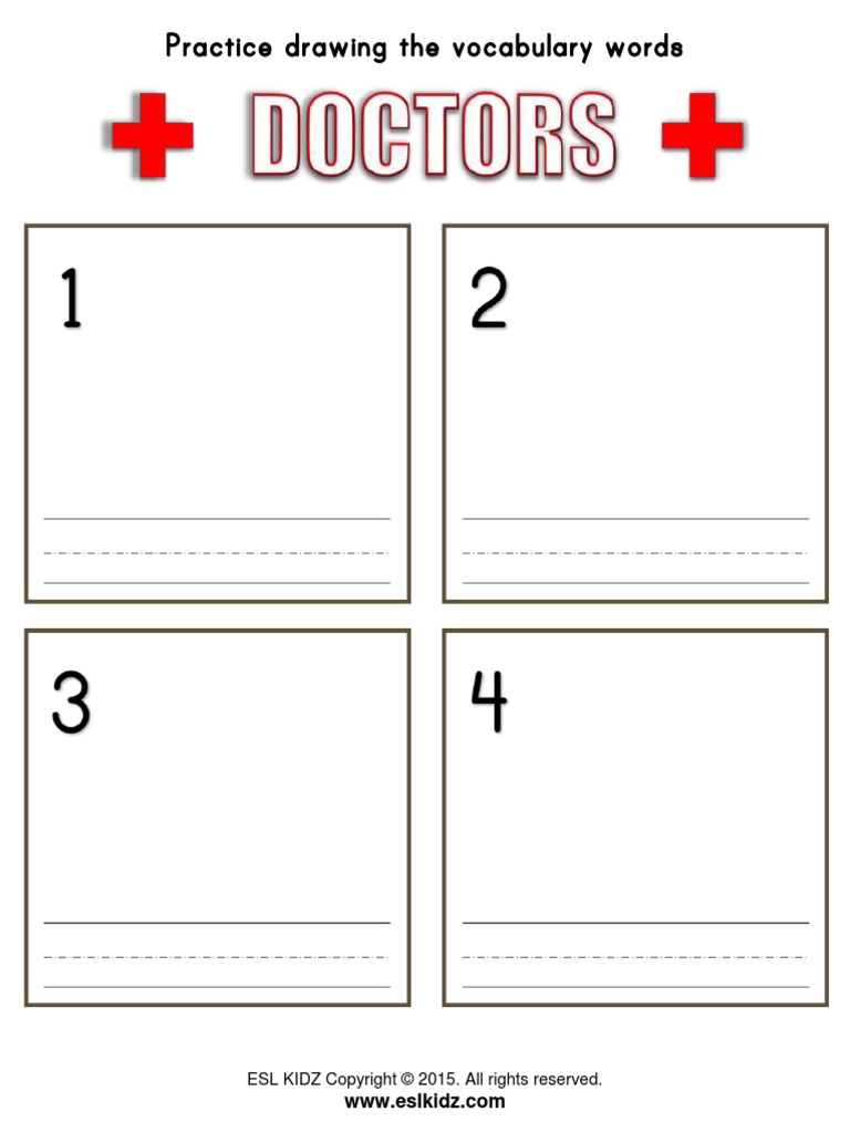 Doctor Hospital Vocabulary Drawing Activity | PDF