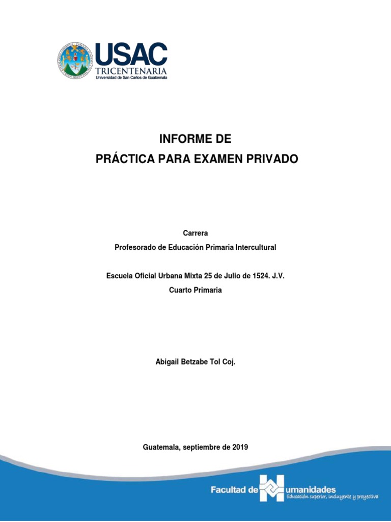 Caratula Examen Privado | PDF