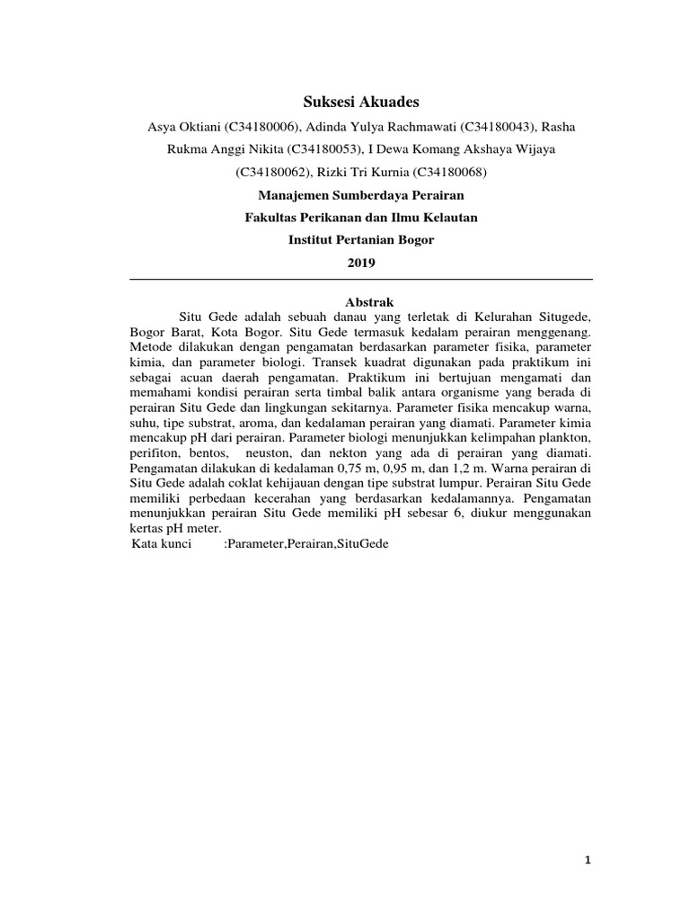 Suksesi Akuades | PDF | Sains & Matematika