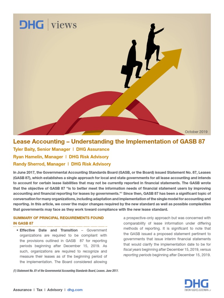 Lease Accounting Understanding The Implementation of GASB 87 DHG | PDF ...