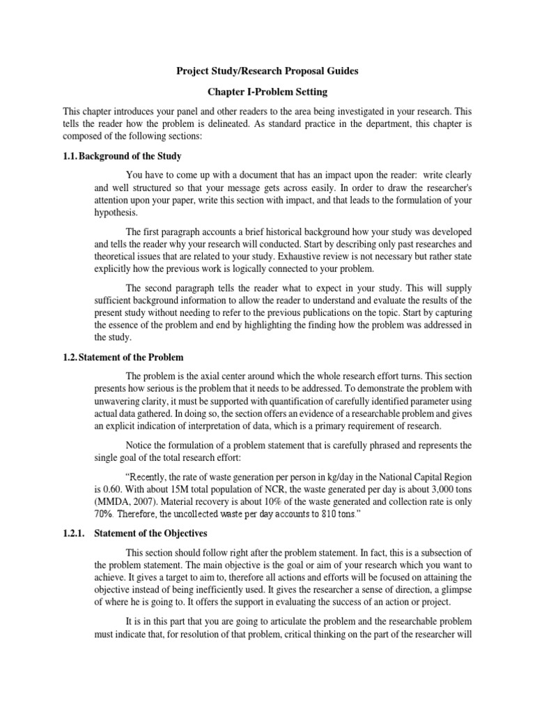 Project Study Research Proposal Guidelines | PDF | Concept | Theory