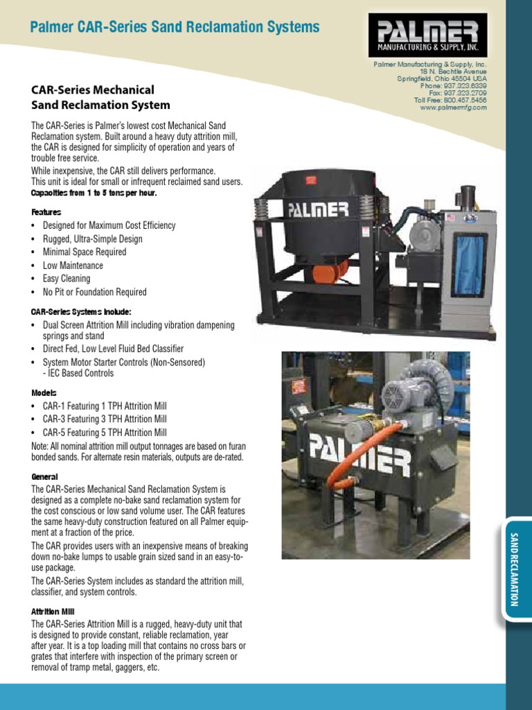 Palmer CAR-Series Sand Reclamation Systems | Download Free PDF ...