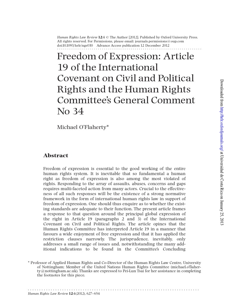 Article On Freedom | PDF | Freedom Of Speech | Human Rights