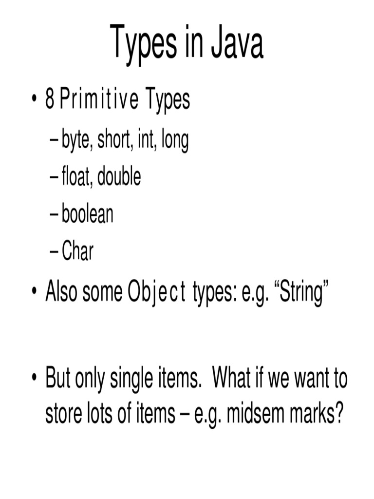 Java Arrays In 40 Characters Pdf Data Type Array Data Structure