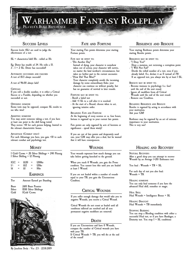WFRP 4E Healing and Combat Guide | PDF | Leisure | Sports