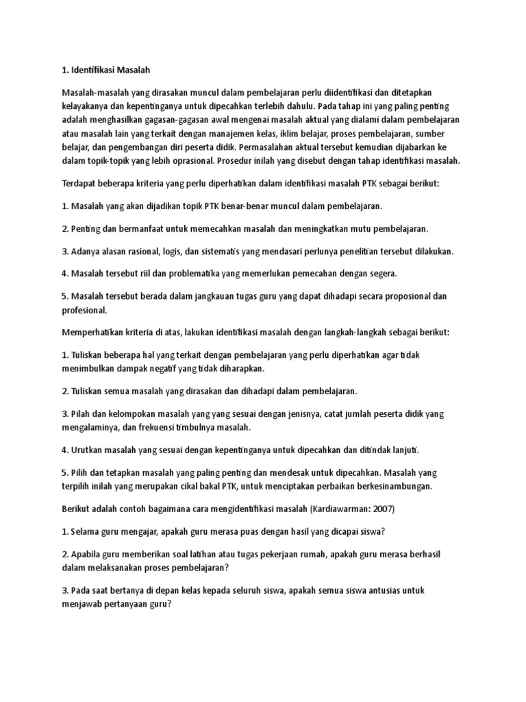 Identifikasi Masalah | PDF