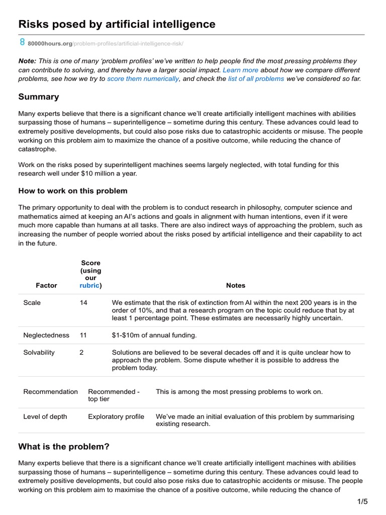 Understanding AI Risks and Solutions | PDF | Artificial Intelligence ...