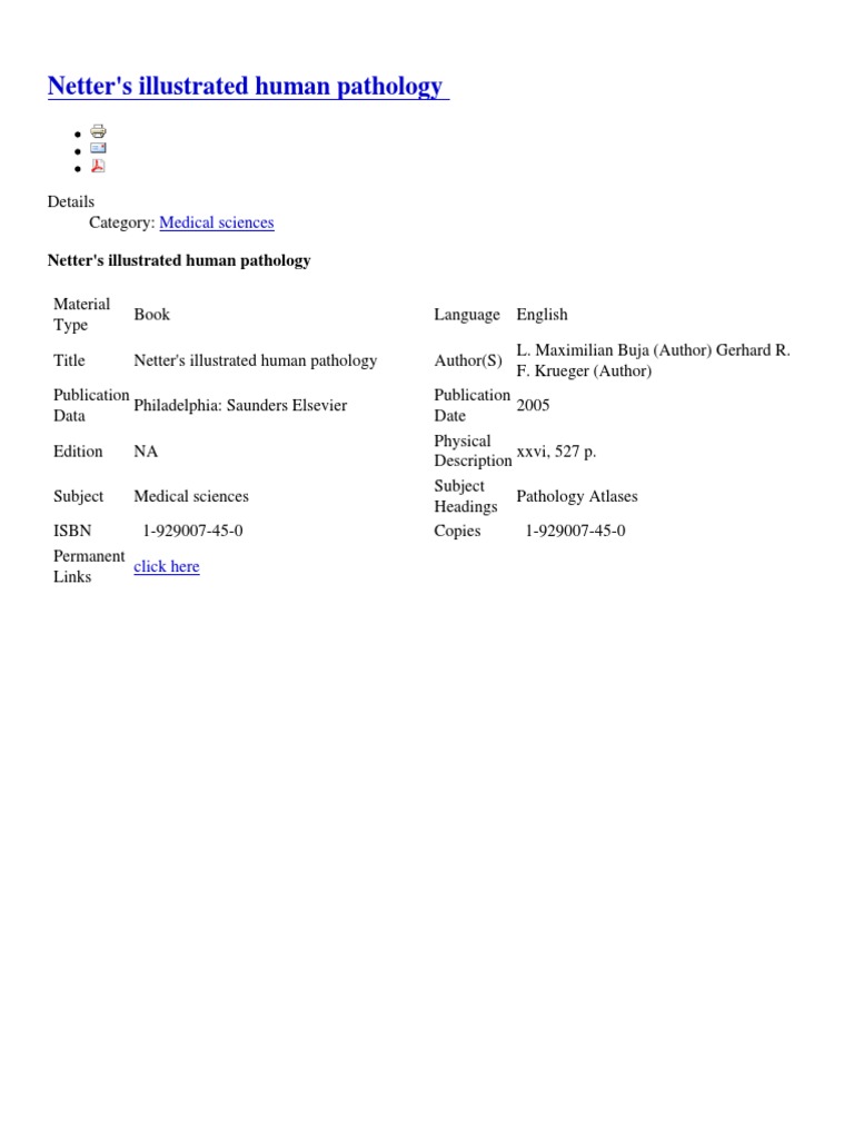 Netter's Illustrated Human Pathology: Medical Sciences | PDF