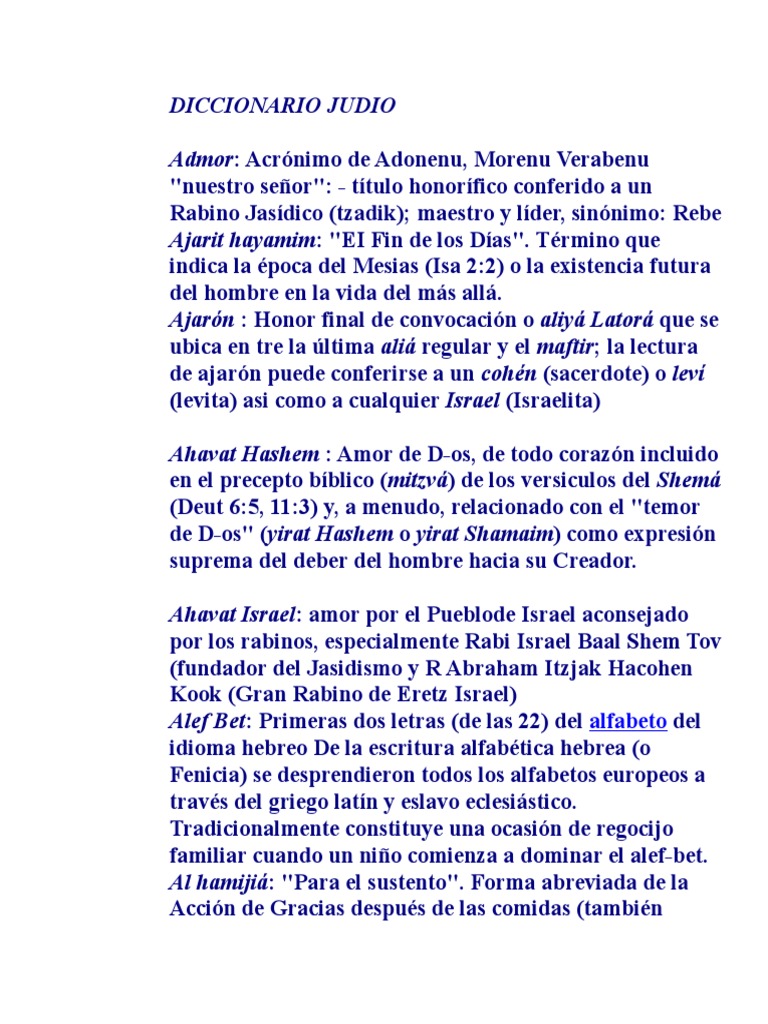 Diccionario Judio | PDF | Judaísmo jasídico | Judios