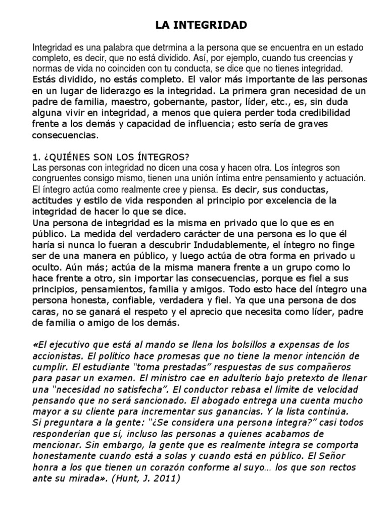 La Esencia de la Integridad Cristiana | PDF | Salmos | Dios