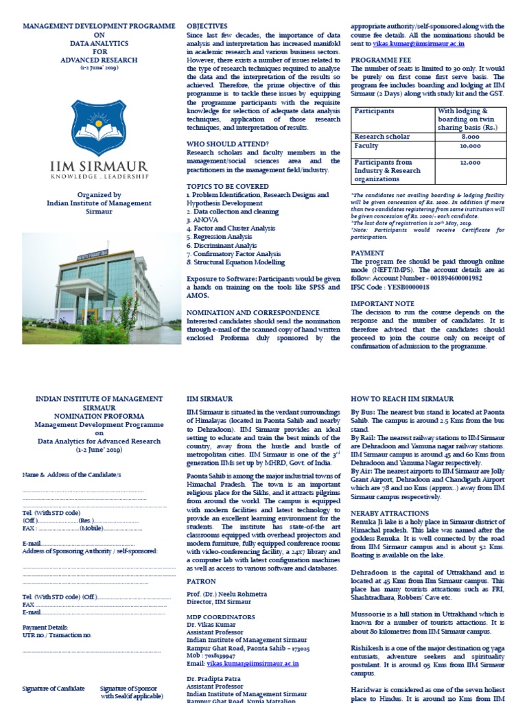 MDP Brochure 2019 | Download Free PDF | Data Analysis | Business