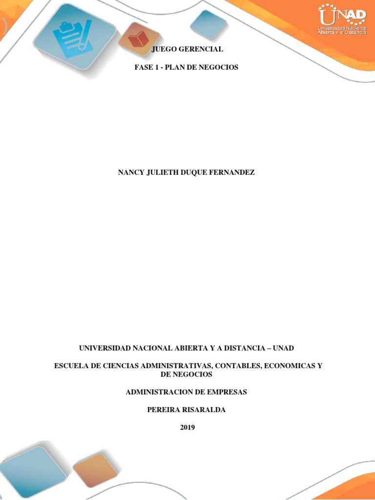 Fase 1 - Plan de Negocios Nancy Duque | PDF | Turismo | Sustentabilidad