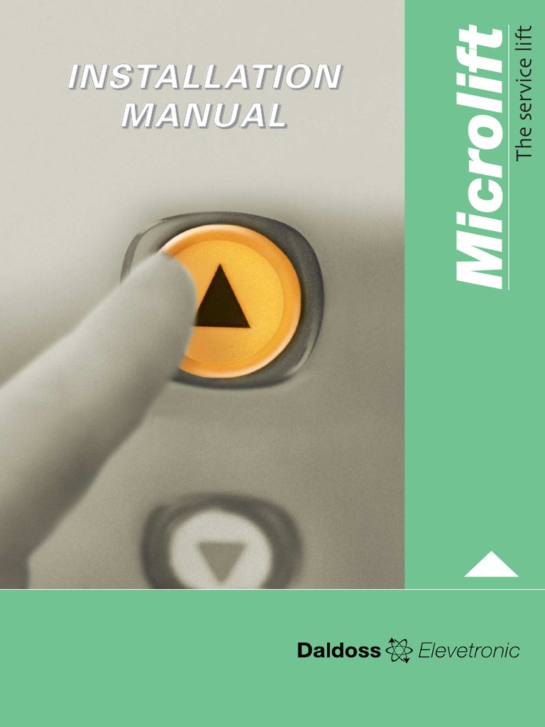 Daldoss Microlift Installation Manual | PDF | Elevator | Specification (Technical Standard)