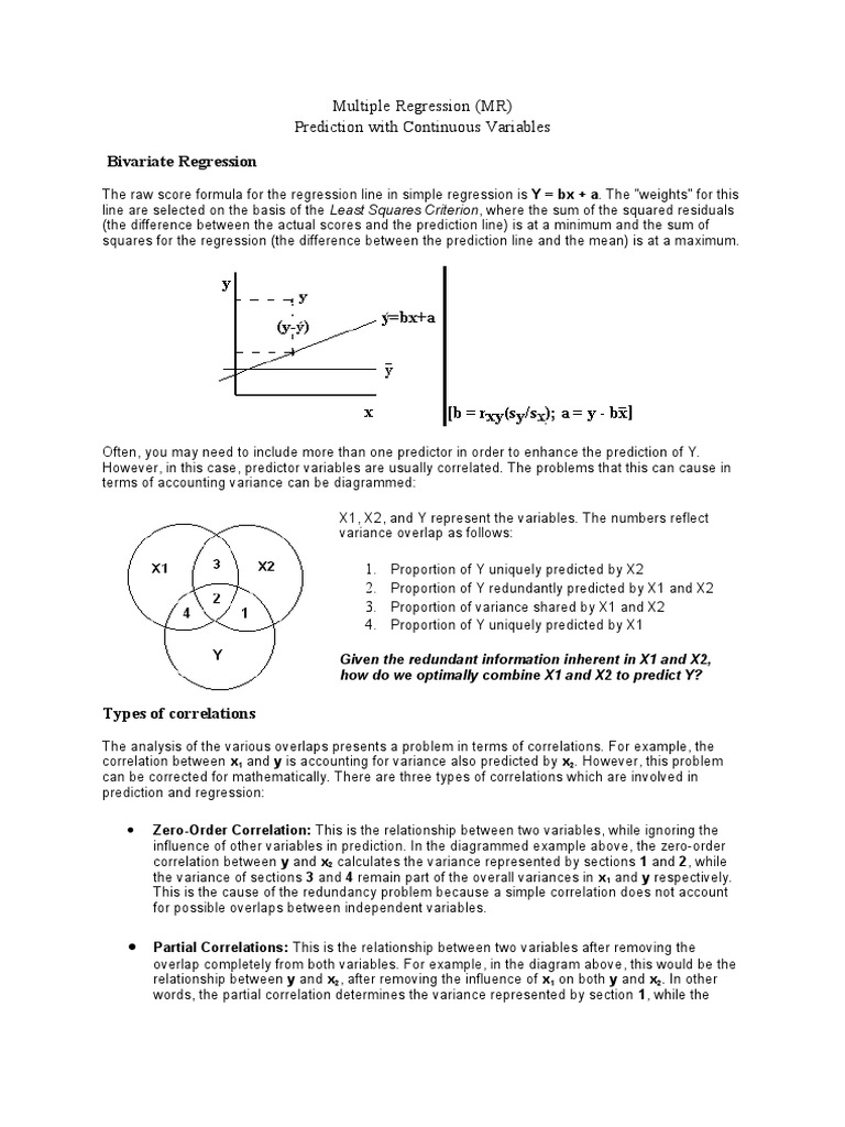 Bivariate Regression: Multiple Regression (MR) Prediction With ...