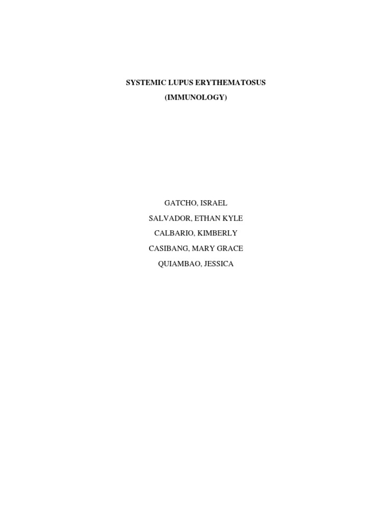 A Case Study On Systemic Lupus Erythematosus | PDF | Systemic Lupus ...