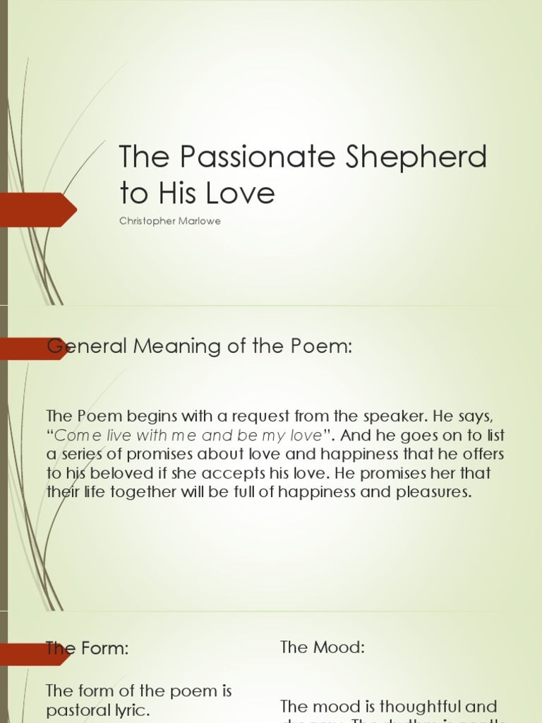 The Passionate Shepherd To His Love | PDF