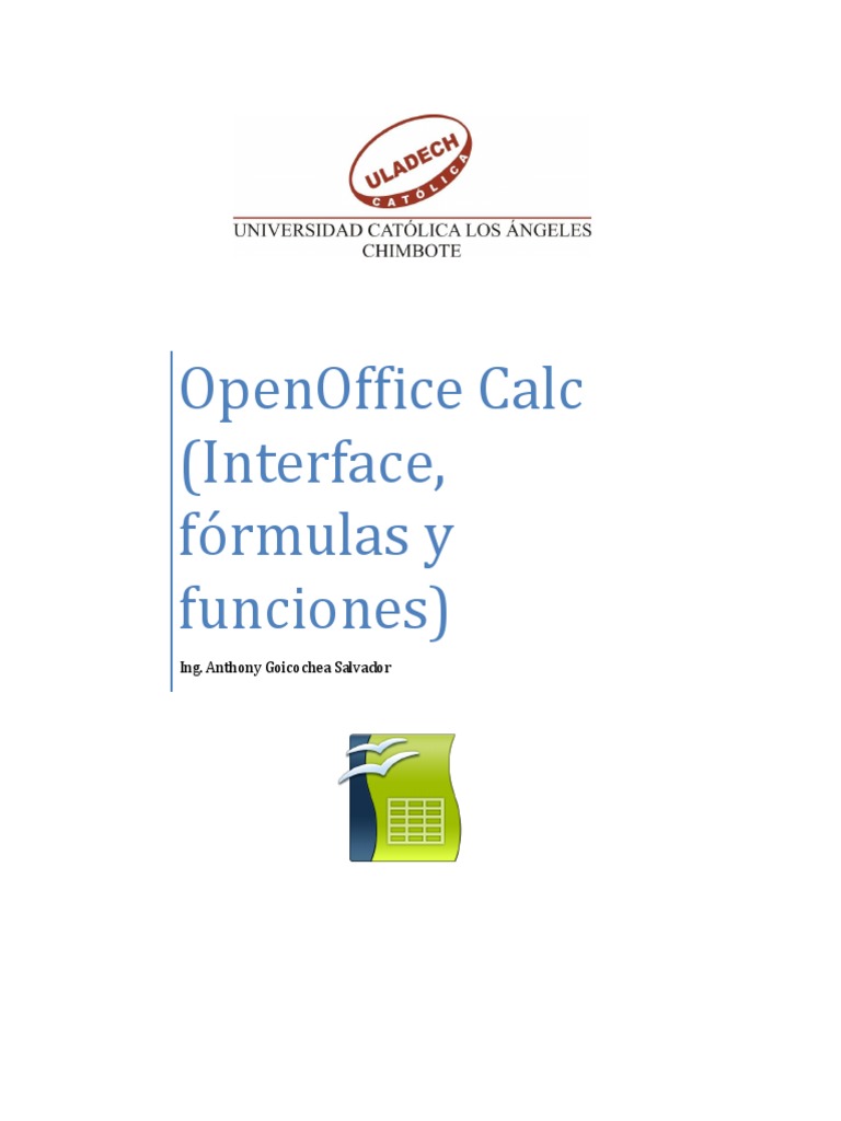 OpenOffice Calc (Interface, Fórmulas y Funciones) | PDF | Hoja de ...
