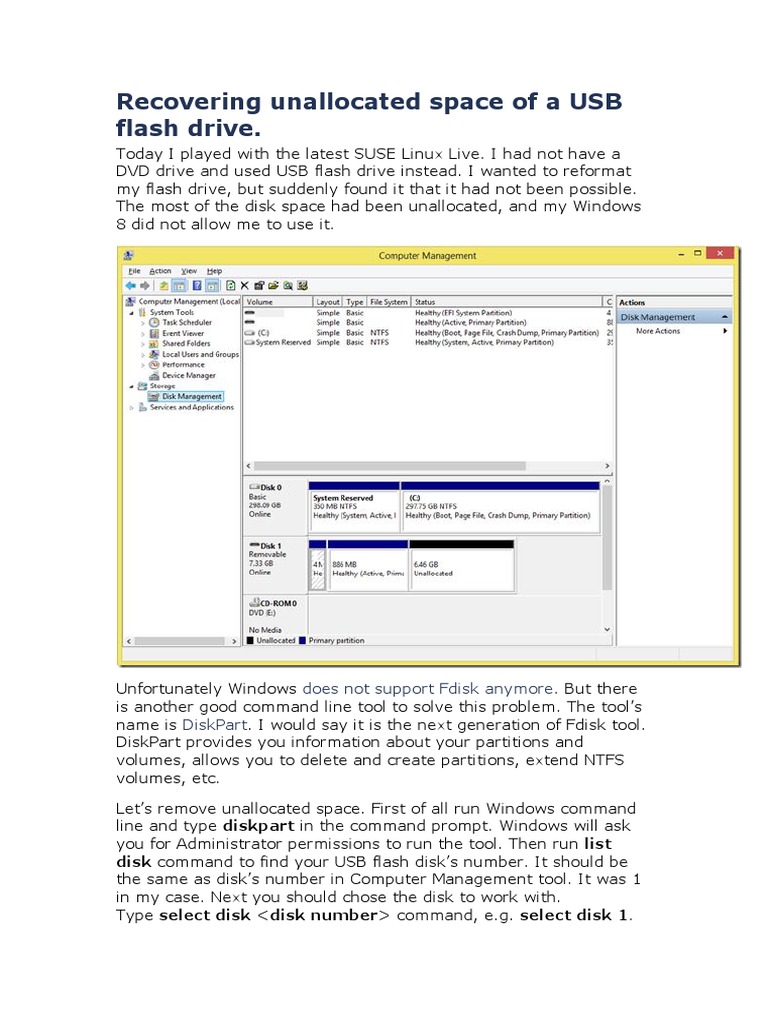 Recovering Unallocated Space of A USB Flash Drive | PDF