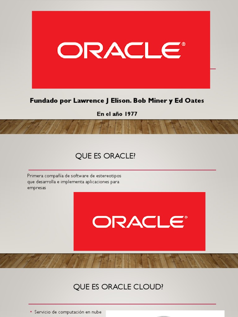 ORACLE | PDF | Oracle Corporation | Computación en la nube