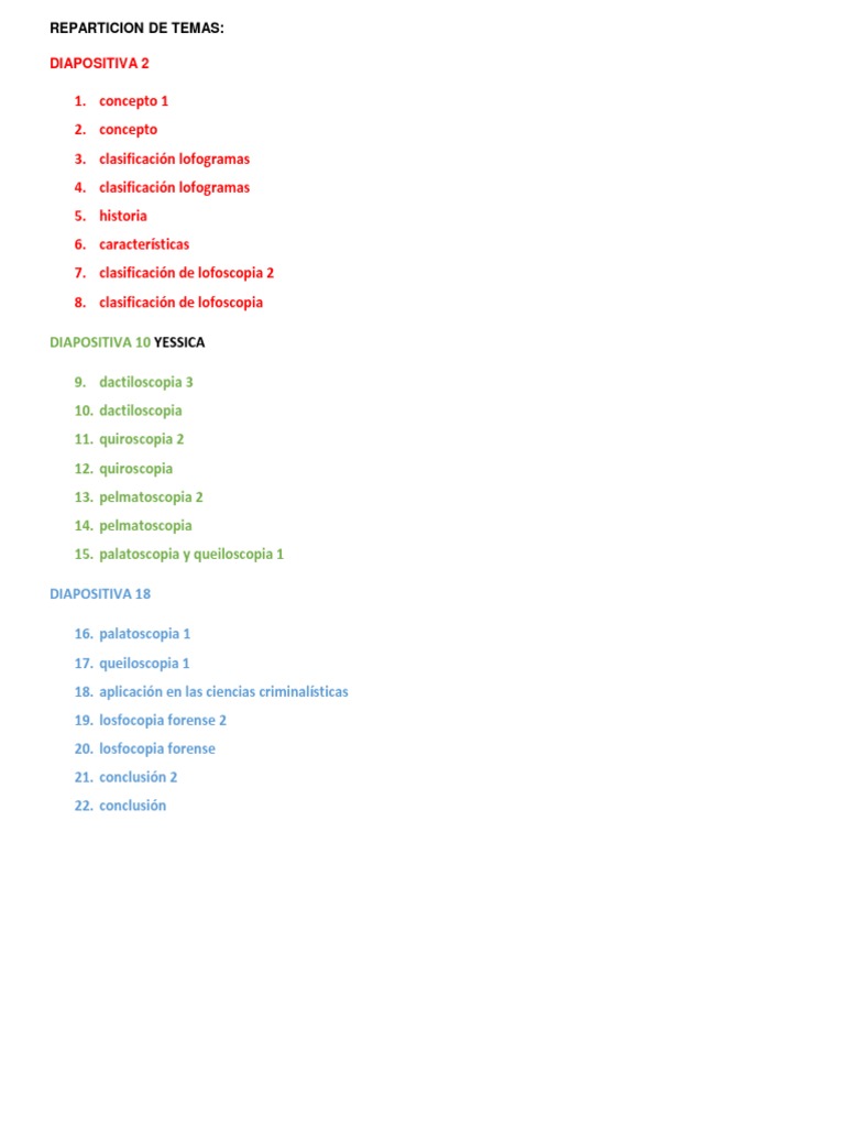 Clasificación de Lofogramas y Palatoscopia | PDF | Huella dactilar ...
