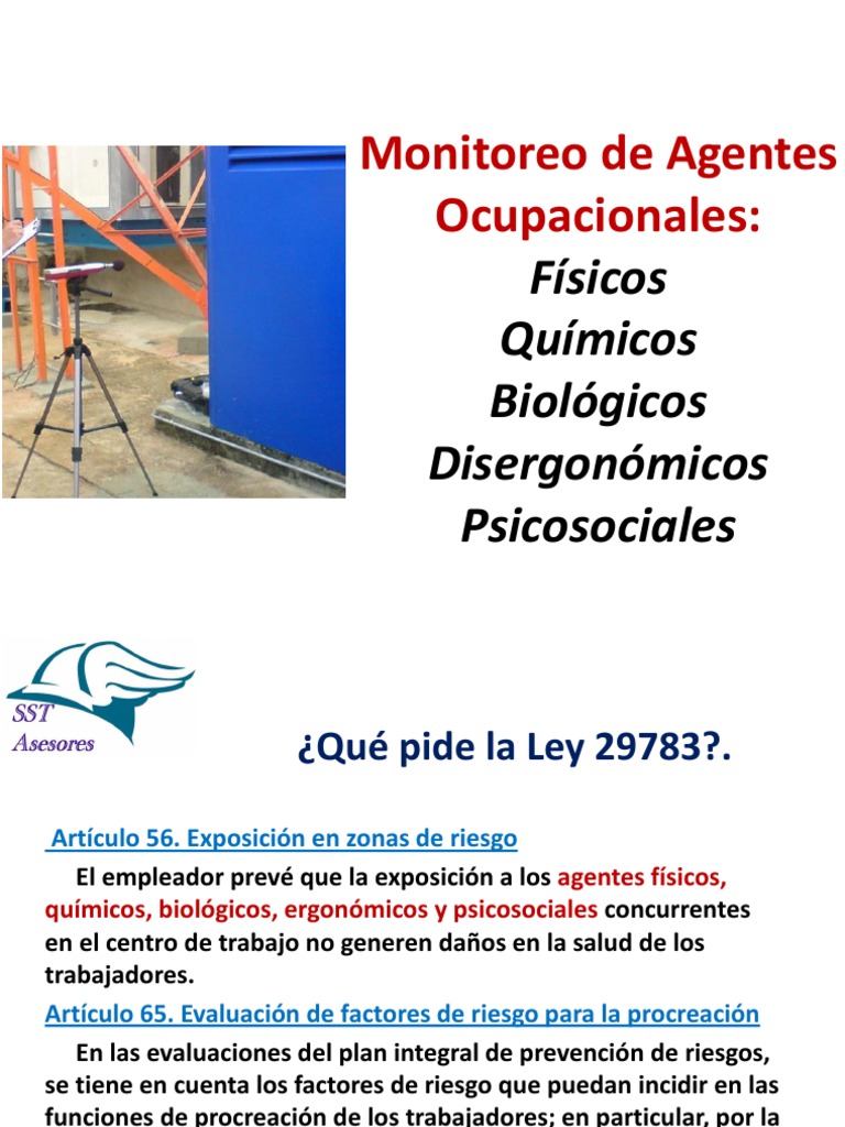 Monitoreo de Agentes Ocupacionales:: Físicos Químicos Biológicos ...